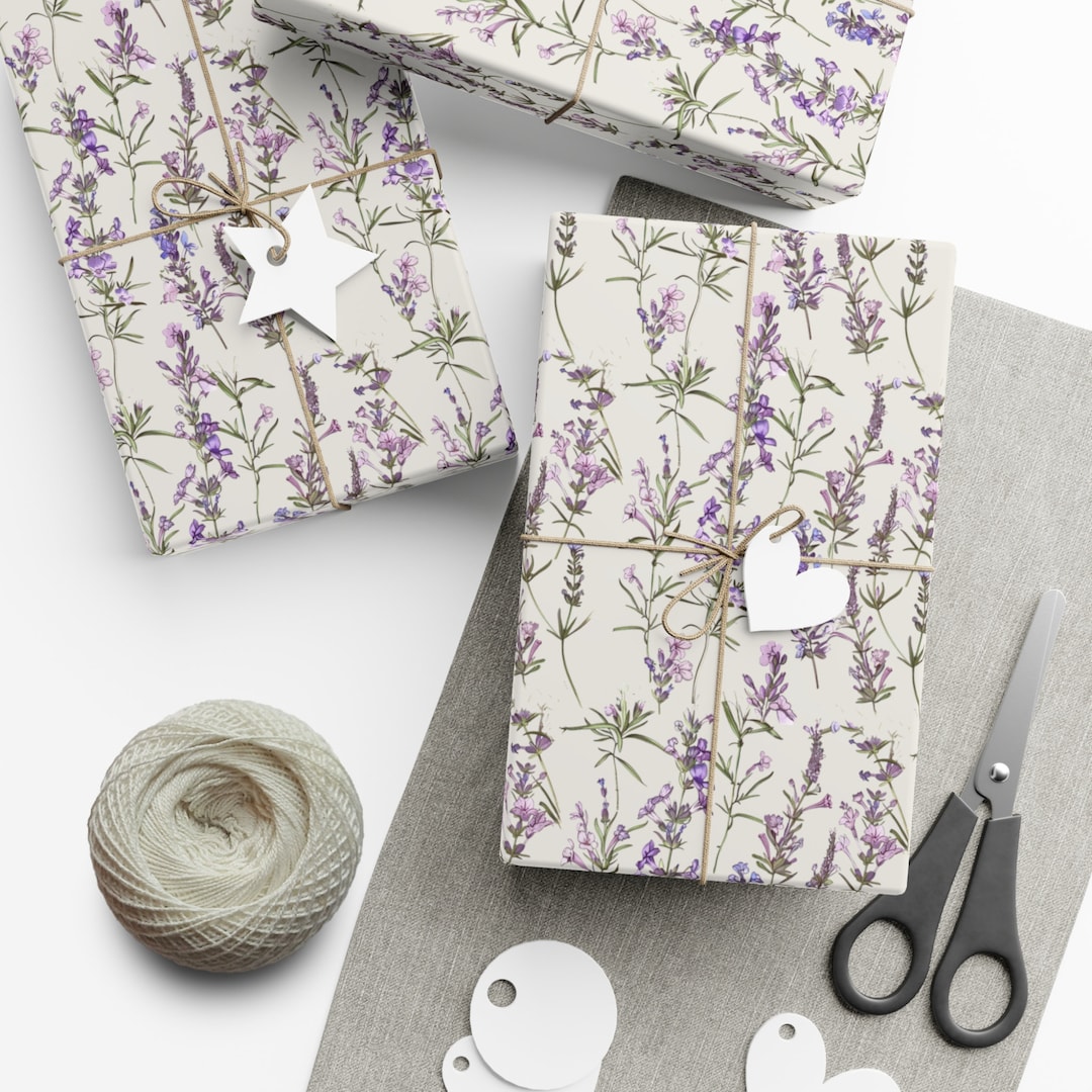 Lavender Garden Party Gift Wrapping Paper - Etsy