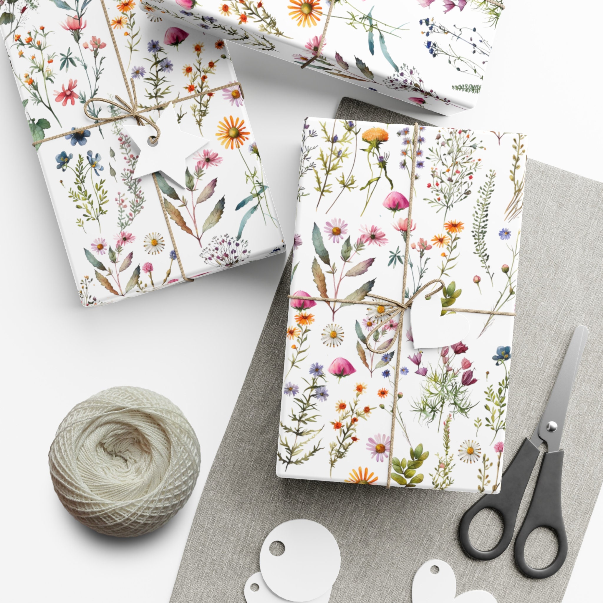 Wildflower Gift Wrapping Paper: Floral Spring Garden Party Decor - Etsy