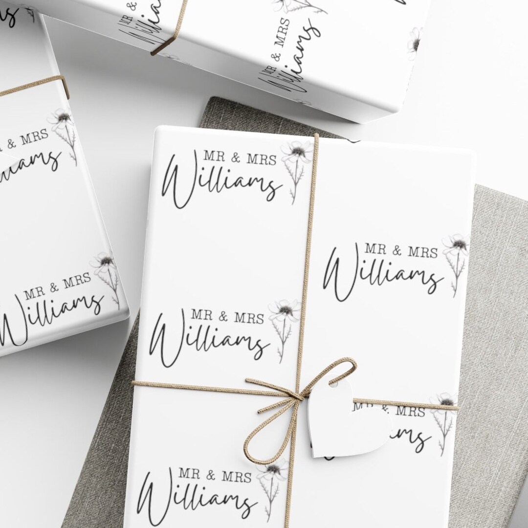 Personalized Wedding Gift Wrapping Paper White - Etsy UK