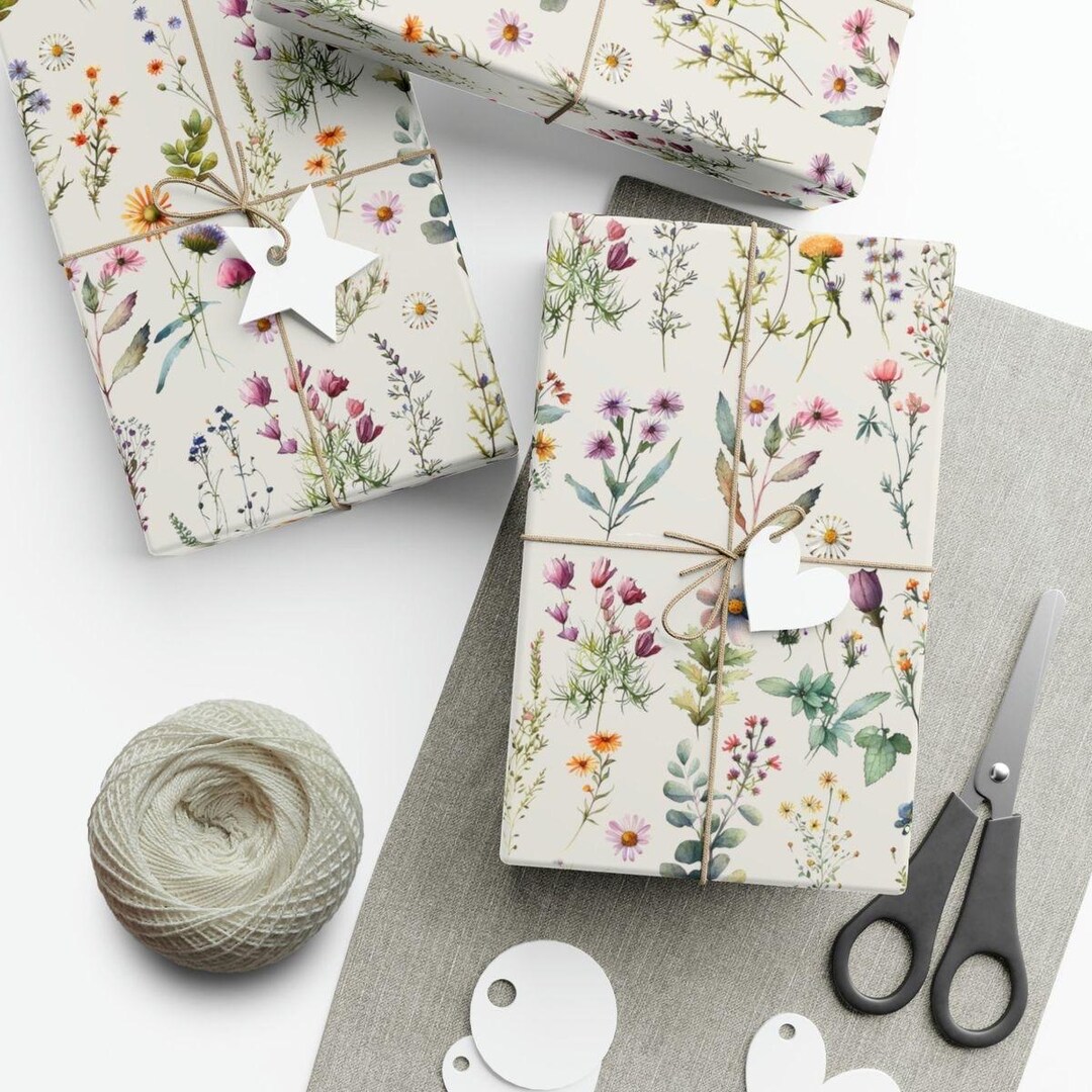 Gift Wrap Papers, Wildflower Garden Spring Summer Collection, Floral ...
