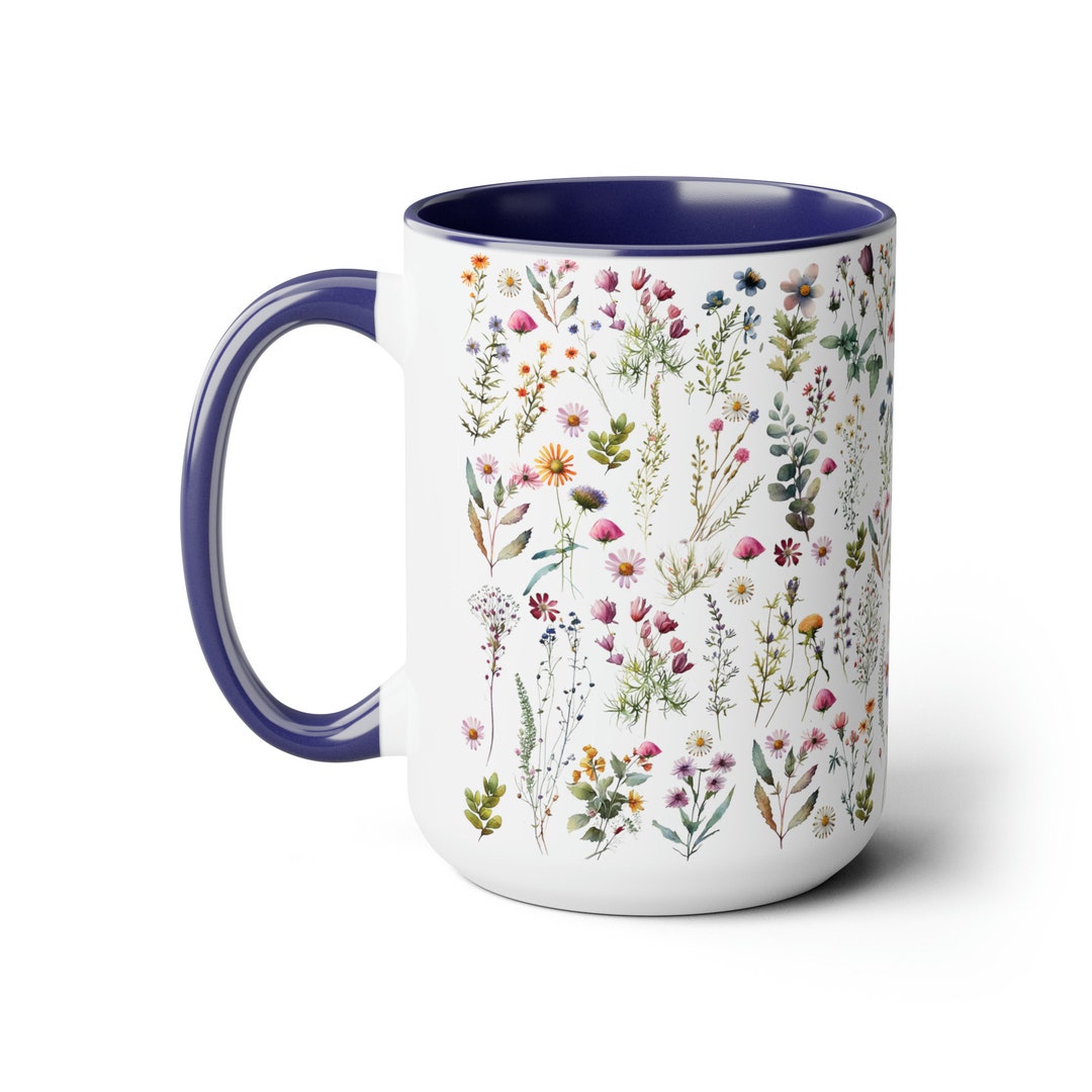 Floral Coffee Mug Wildflower Meadow Spring Summer Collection, 15oz - Etsy