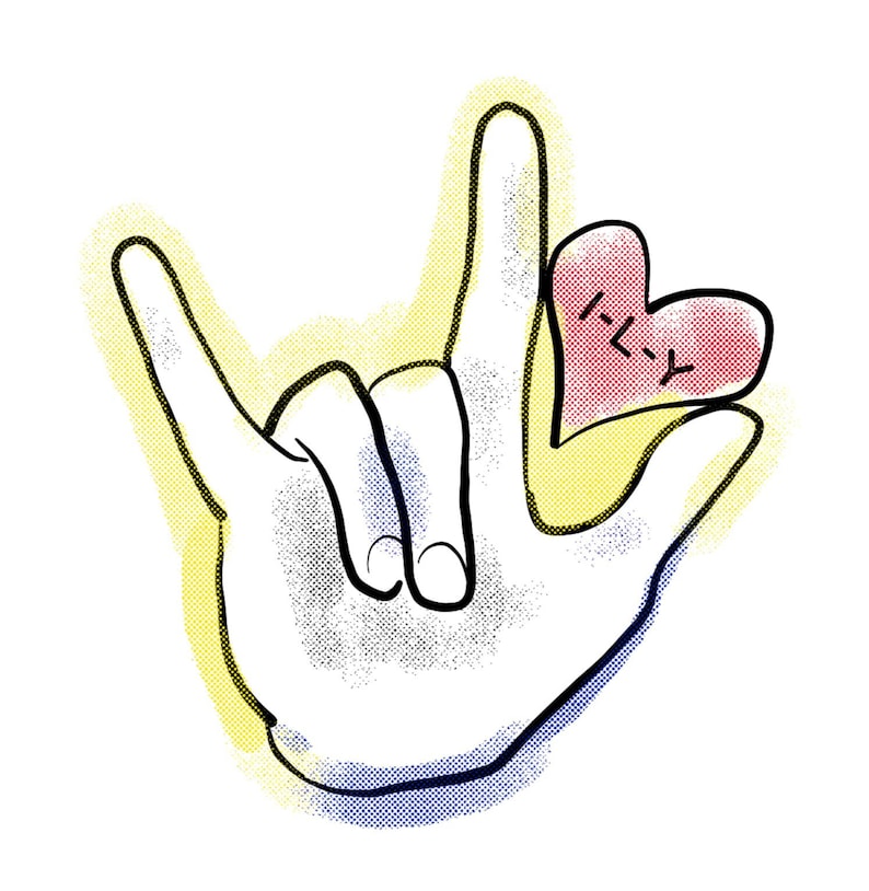 Love ASL Card | ASL Heart Card Graphic | I Love You Card | Sign ...