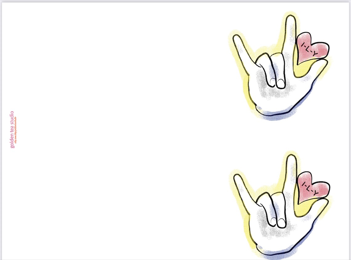 Love ASL Card | ASL Heart Card Graphic | I Love You Card | Sign ...