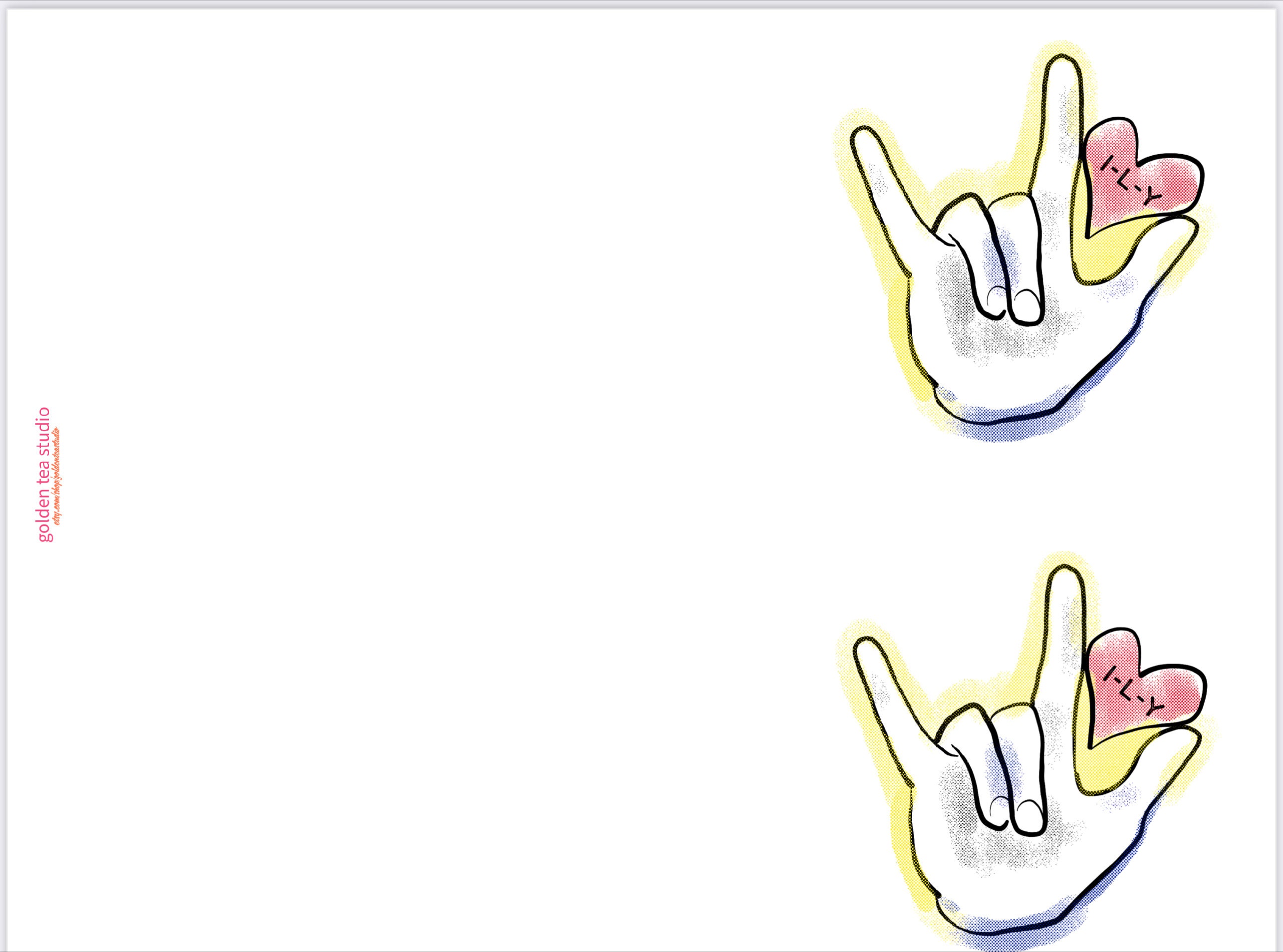 Love ASL Card | ASL Heart Card Graphic | I Love You Card | Sign ...