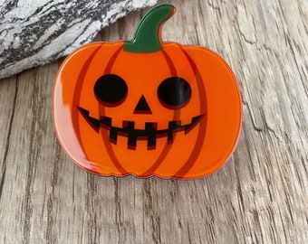 Jack O Lantern Pumpkin Halloween Hair Claw Clip - Etsy