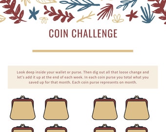 Coin Challenge Printable - Etsy