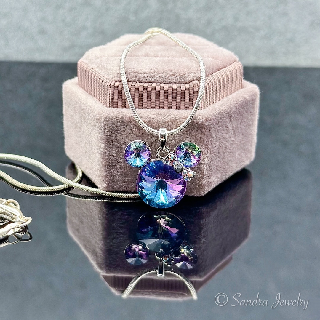 Blue Minnie Mouse Pendant Necklace for Women or Girls, Mickey Mouse ...