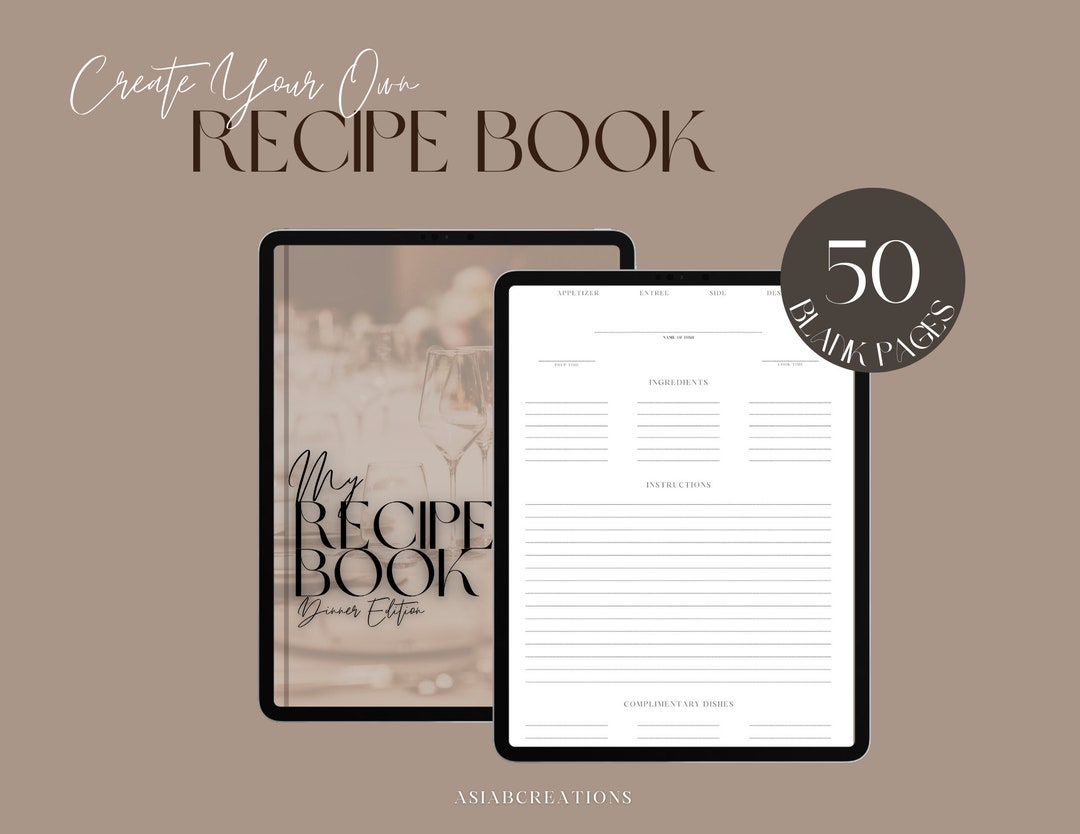 Create Your Own Digital Recipe Book Dinner Edition Goodnotes and ...