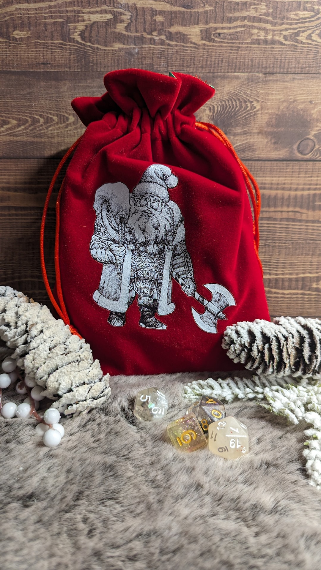BARBARIAN SANTA Christmas DND Ttrpg Dice Bag - Etsy