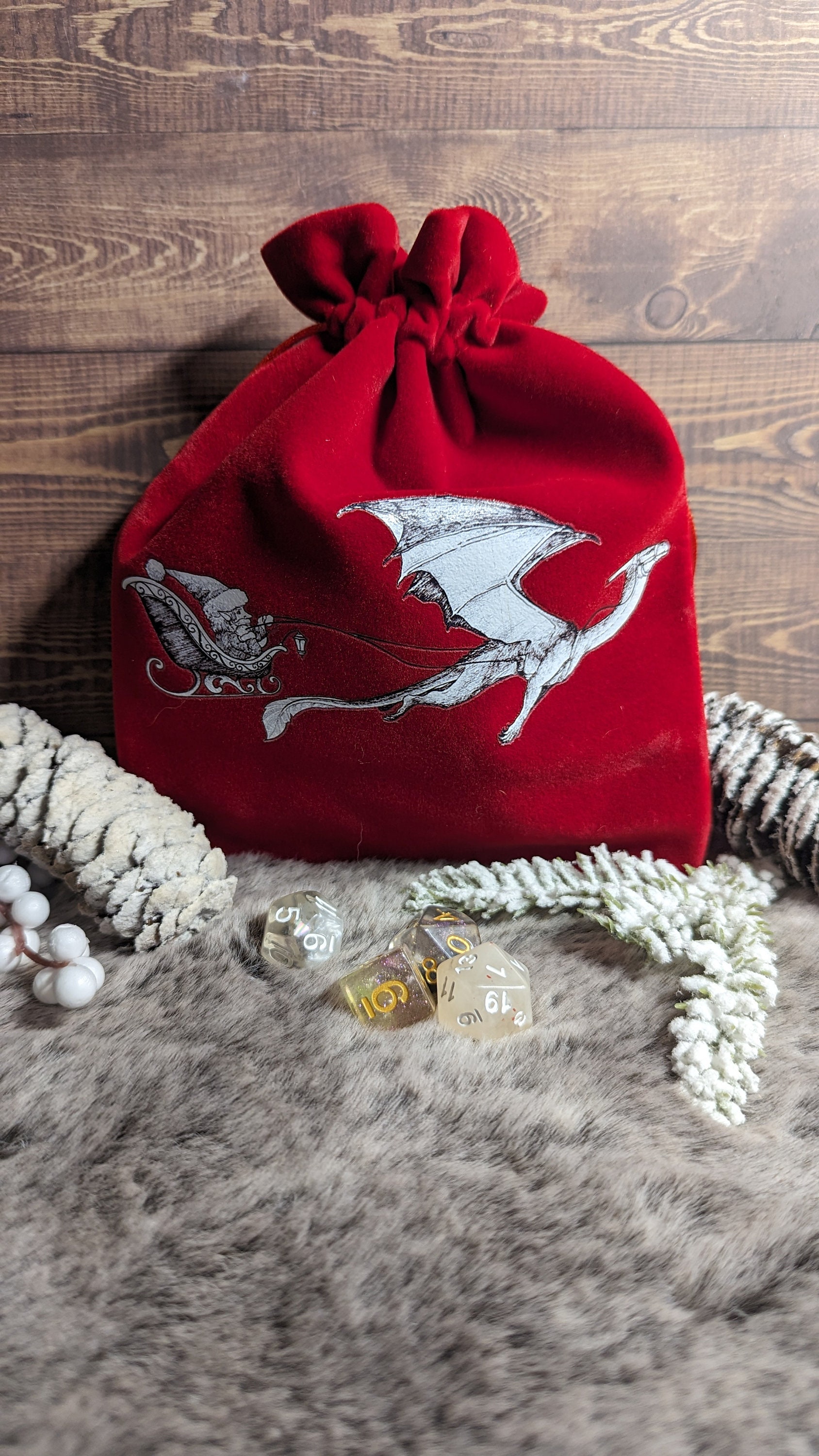 DRAGON SLEIGH Christmas DND Ttrpg Dice Bag - Etsy