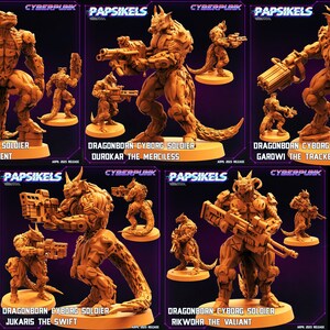 Dragonborn Cyborgs | 5 Design Options | 32mm Scale Miniature ...