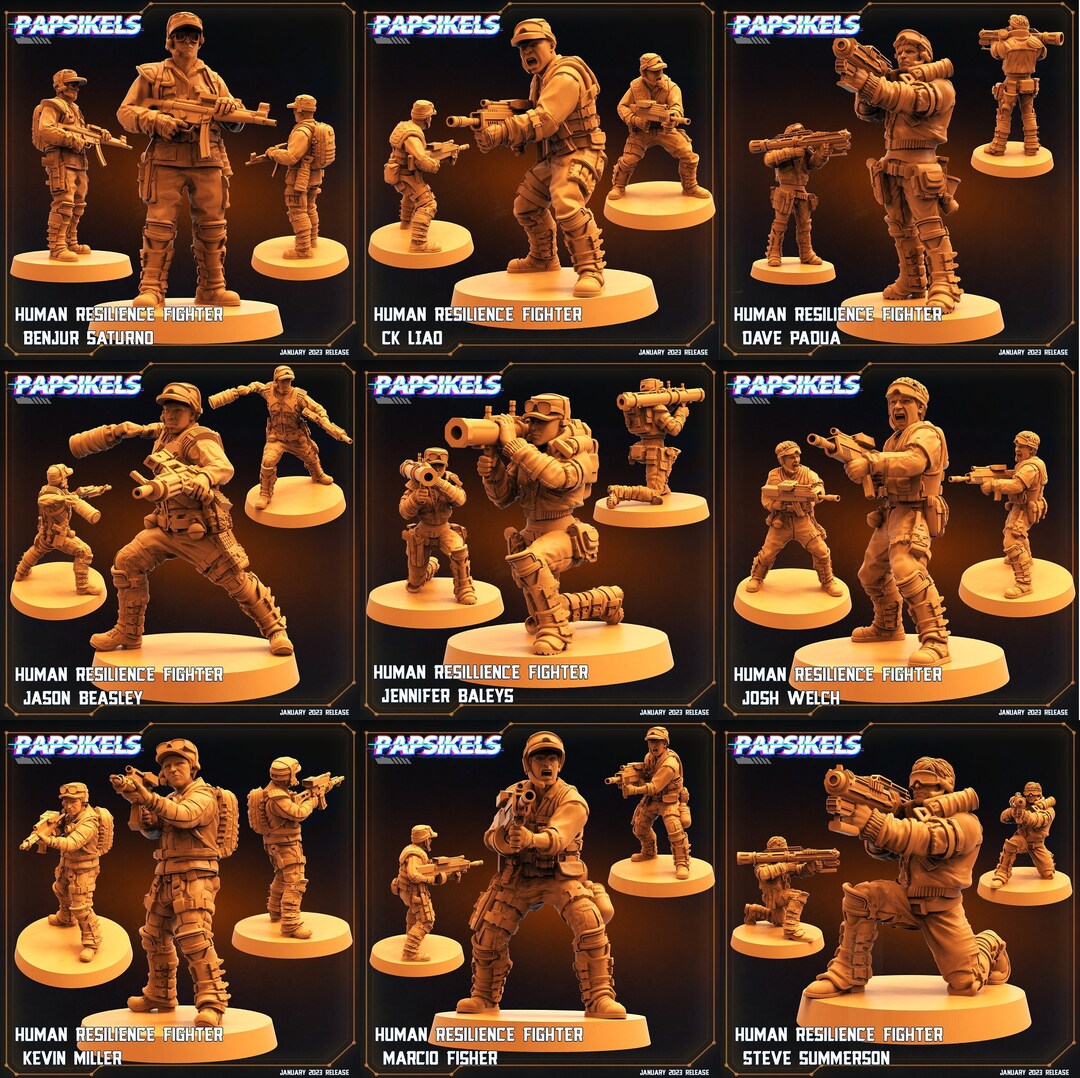 The Ex- Terminators - Human Resilience Fighters | 32mm Scale Miniature ...