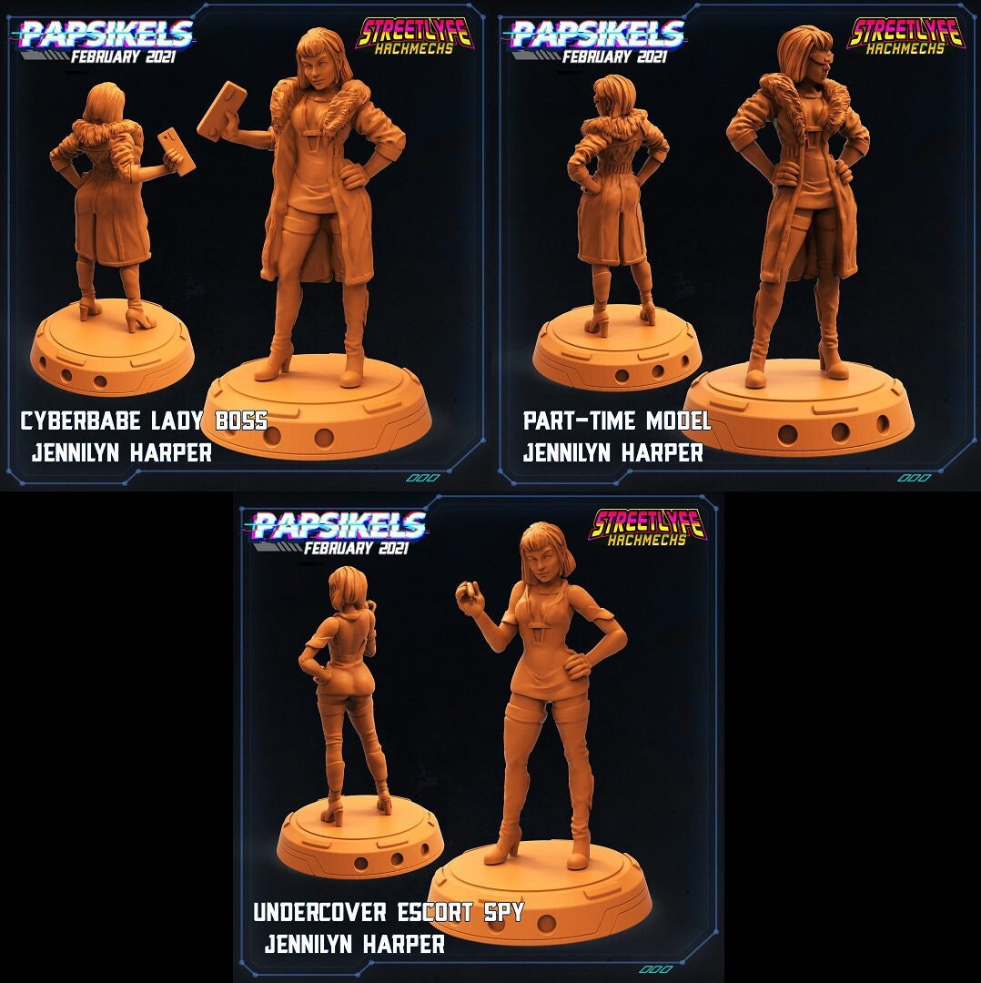 Jennilyn Harper 3 Poses 32mm Scale Miniature Papsikels - Etsy