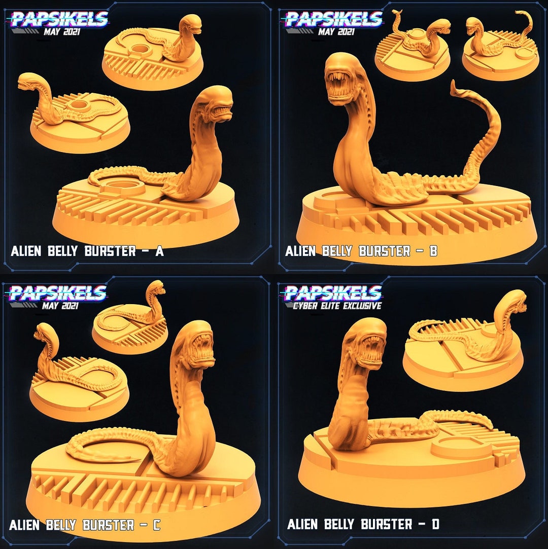 Alien Belly Bursters 4 Poses 32mm Scale Miniature - Etsy Australia