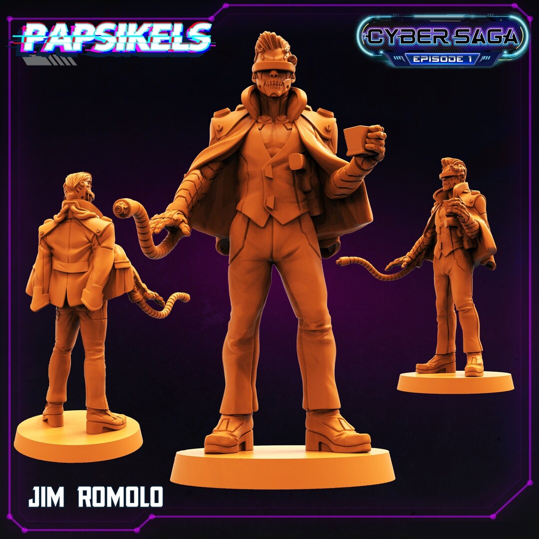 Cyberpunk Hacker Fixer Jim Romolo 32mm Scale Miniature Papsikels - Etsy
