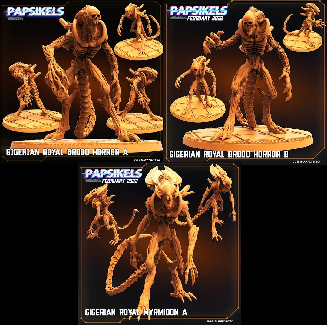 XL Aliens - Gigerian Royal Brood Horrors and Myrmidon | 3 Design ...