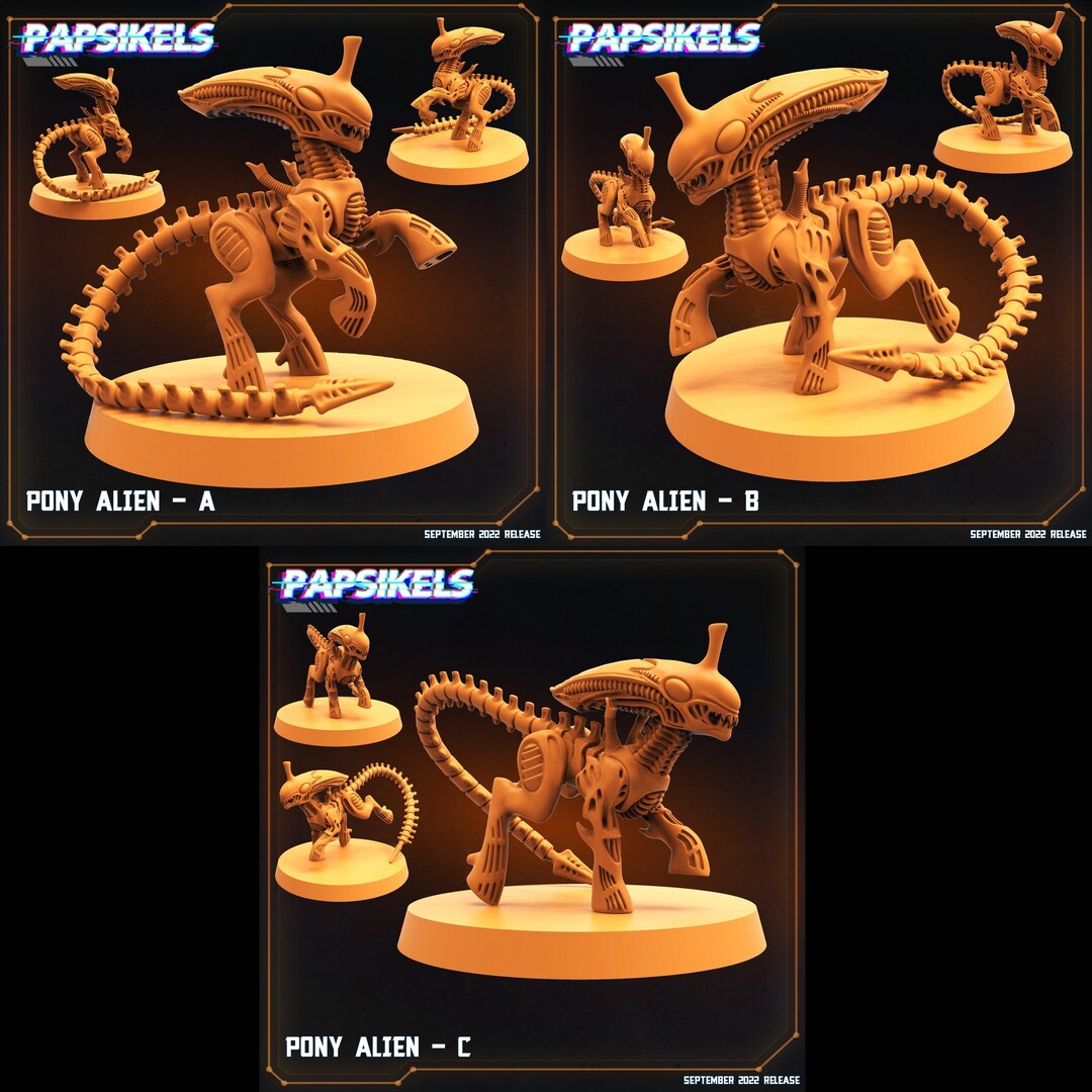 My Little Pony Aliens | 3 Design Options | 32mm Scale Miniature ...