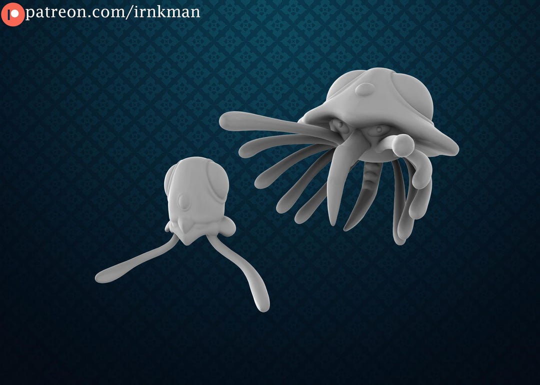 Tentacool - Tentacruel | 35mm True Scale Series | Irnkman's Minis - Etsy