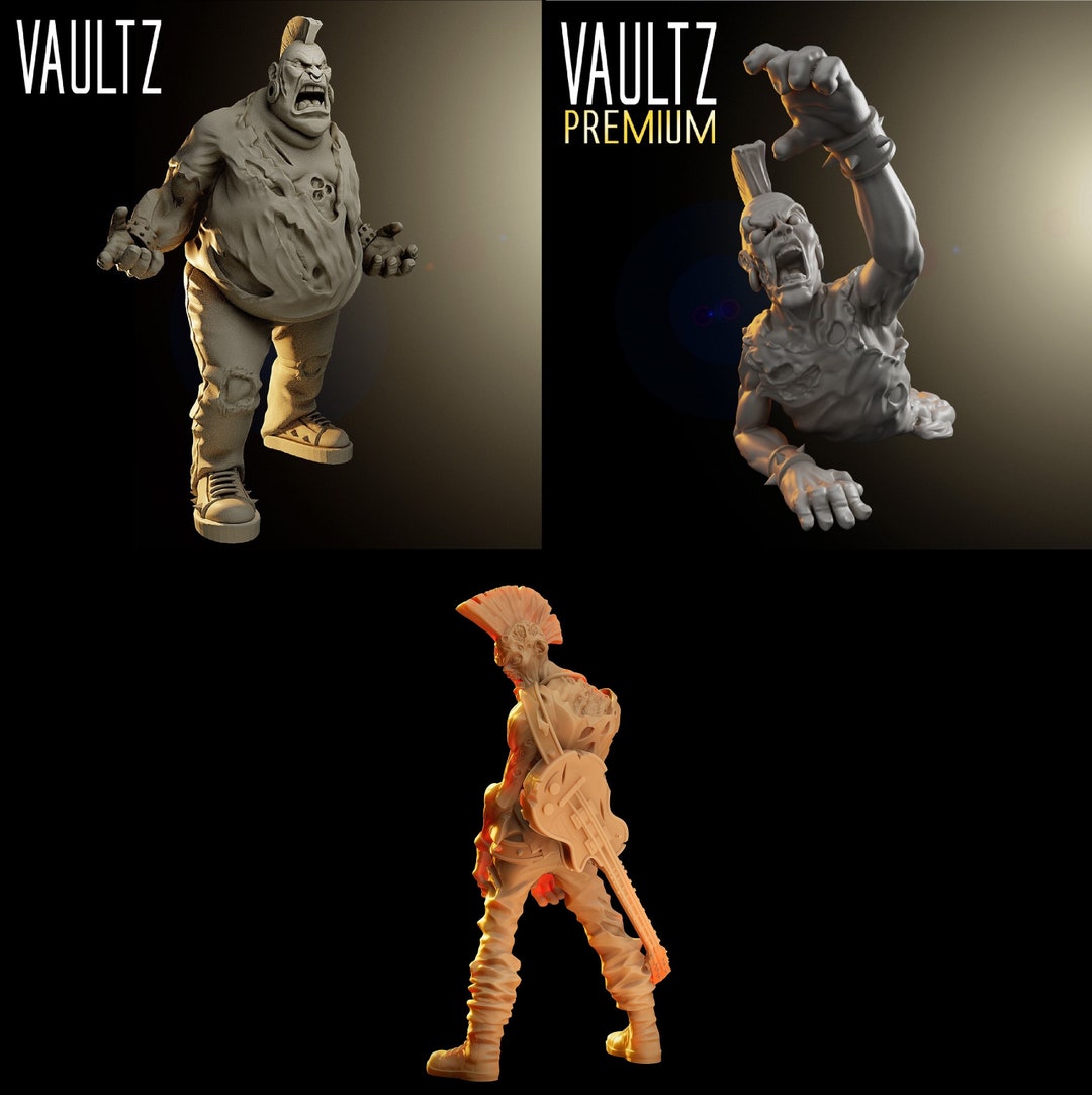 Zombie Punk Rock Band | 32mm Scale Miniature | Vaultz Miniatures - Etsy