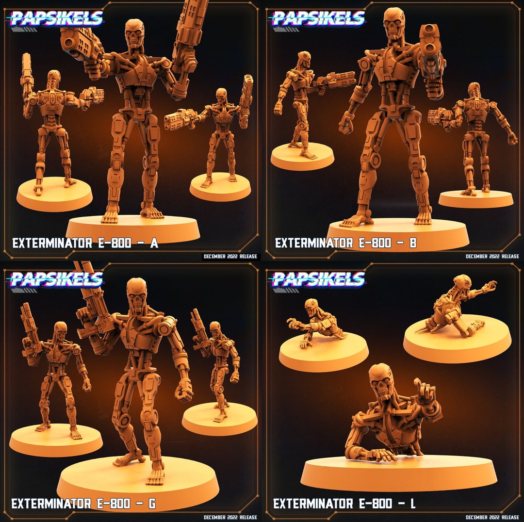 The Ex Terminators E-800 Models 19 Design Options 32mm Scale Miniature ...