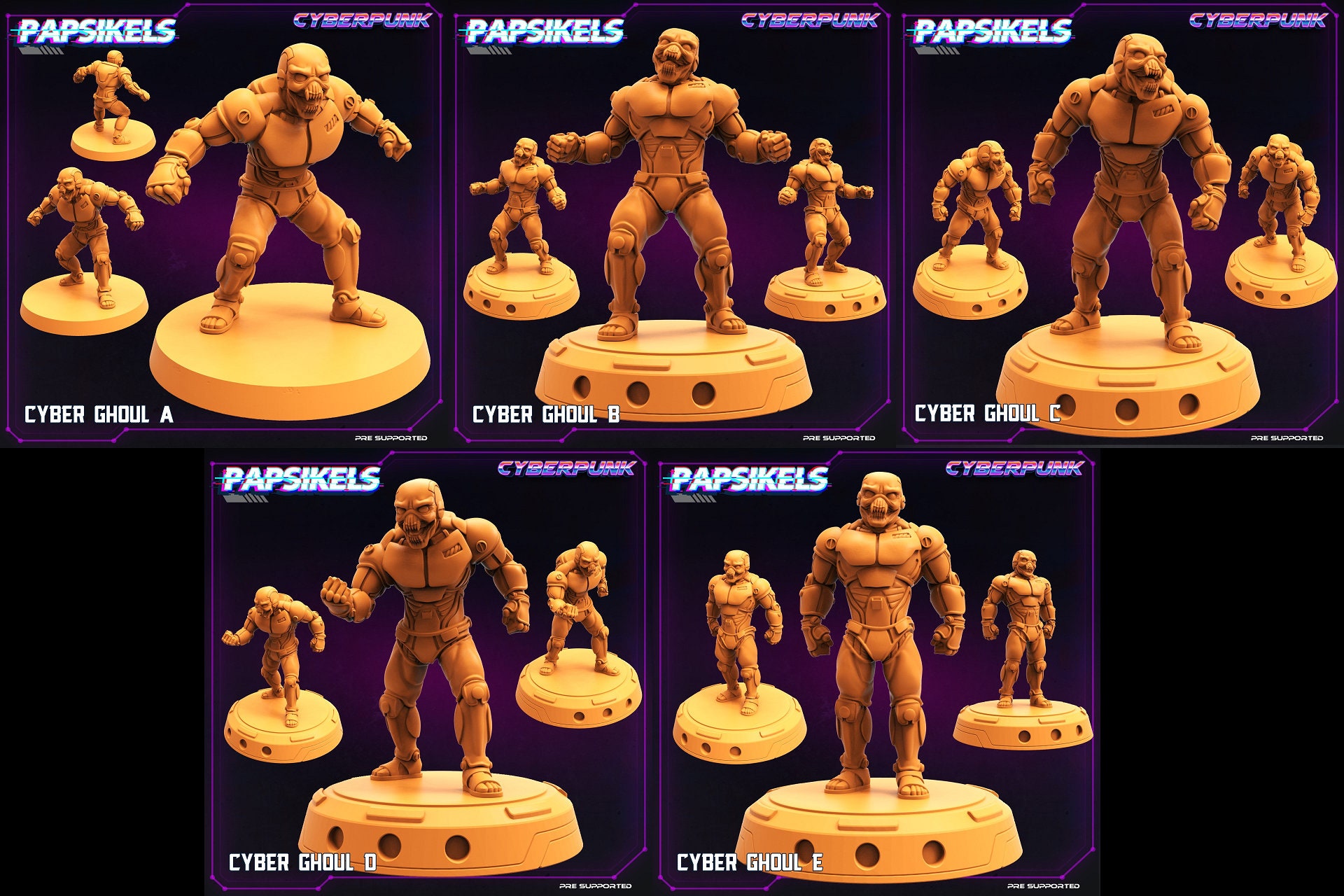 Cyber Ghouls 5 Poses 32mm Scale Miniature - Etsy