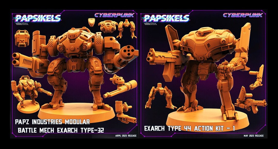 Exarch Battle Mechs - Type 32 - Type 44 | LARGE Model | 2 Design ...