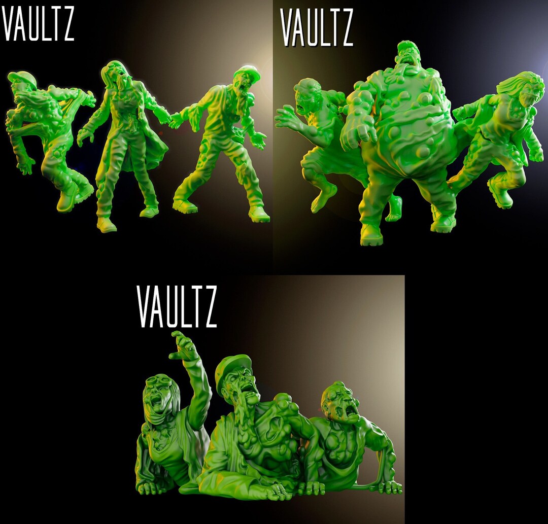 Toxic Zombies Round 1 32mm Scale Miniature Vaultz Miniatures - Etsy