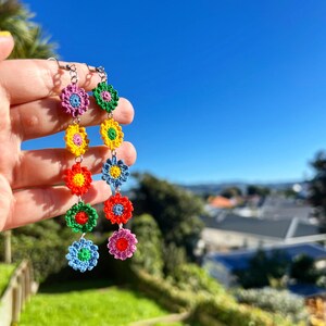 Handmade Micro Crochet Flower Chains, Rainbow Daisy Chains, Crochet ...
