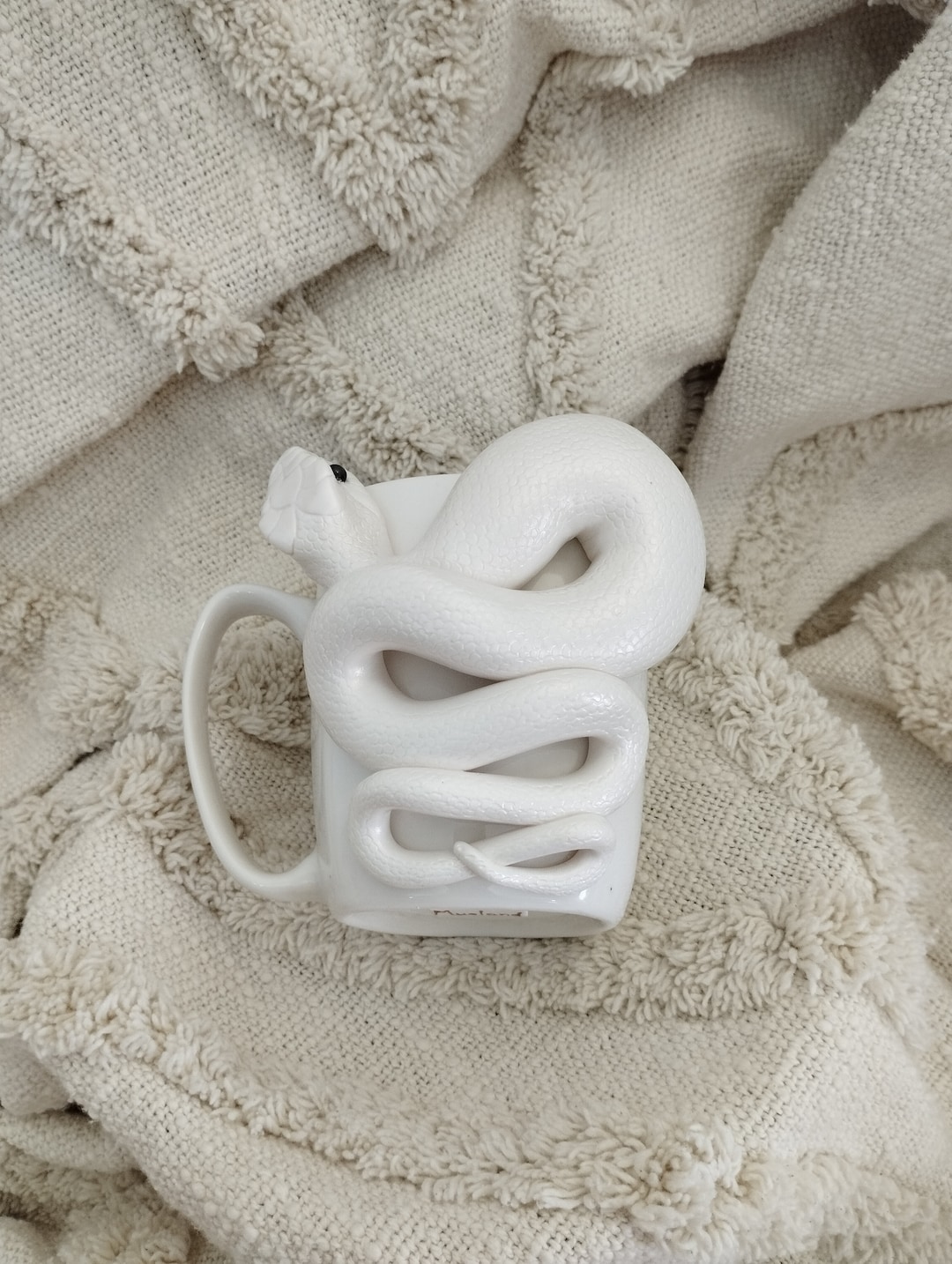 Whte Snake Mug,polymer Clay Mug,personalized Mug,gift Mug, Snake Lovers ...