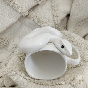 Whte Snake Mugpolymer Clay Mugpersonalized Muggift Mug - Etsy