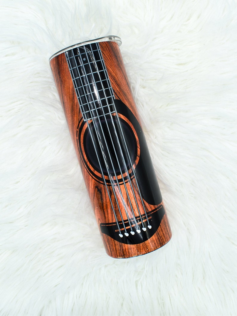 Music Tumbler, Woodgrain Tumbler, Musician Gift, Guitar Cup - Etsy