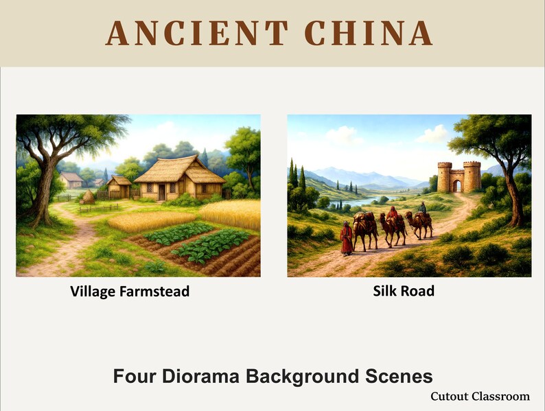 Ancient China Printable Paper Model Set,historical Figures and Diorama ...