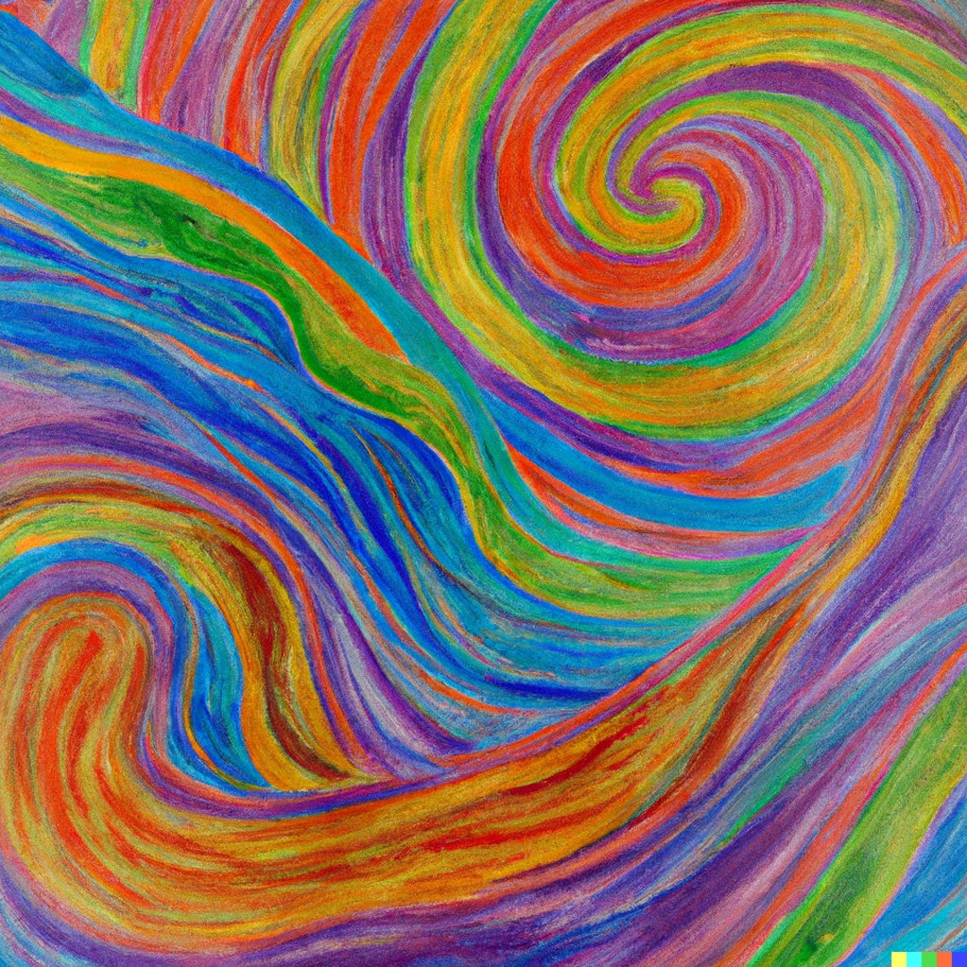 AI-ART Modern Art Neural Network Painting Waves Digital Art Art Print ...