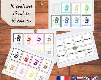 French Color Cards Printable Flashcards 16 Colors 16 Couleurs - Etsy