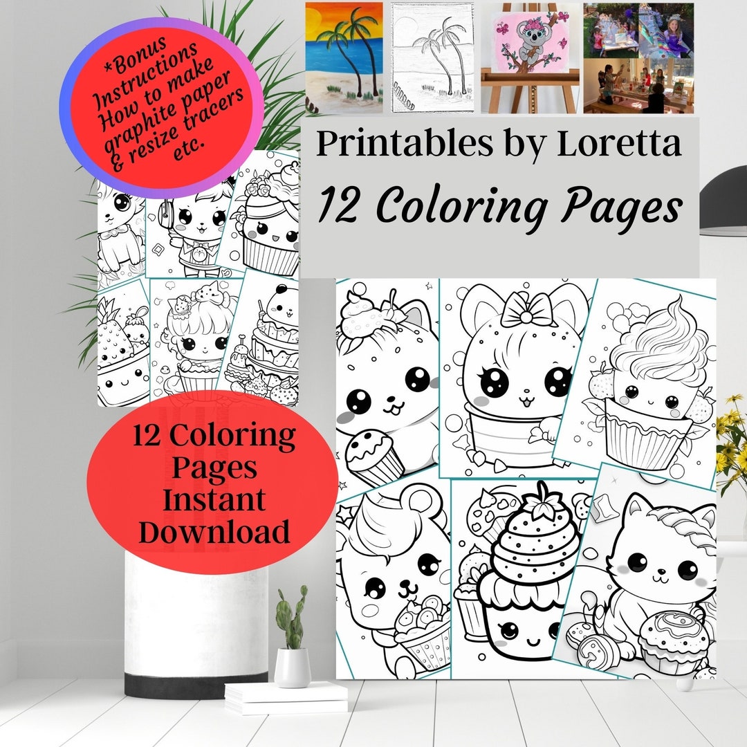 Summer Treats Coloring Pages Instant Download 12 Page Coloring Bundle ...