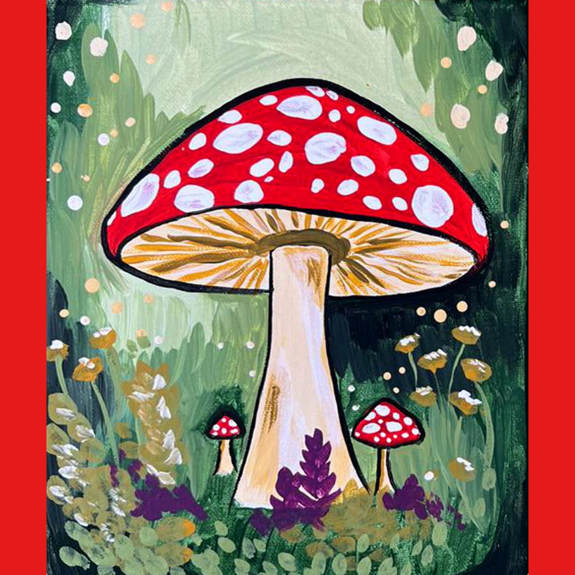 DIY Paint Party Kit Instant Download, Mushroom Toadstool , Reference ...