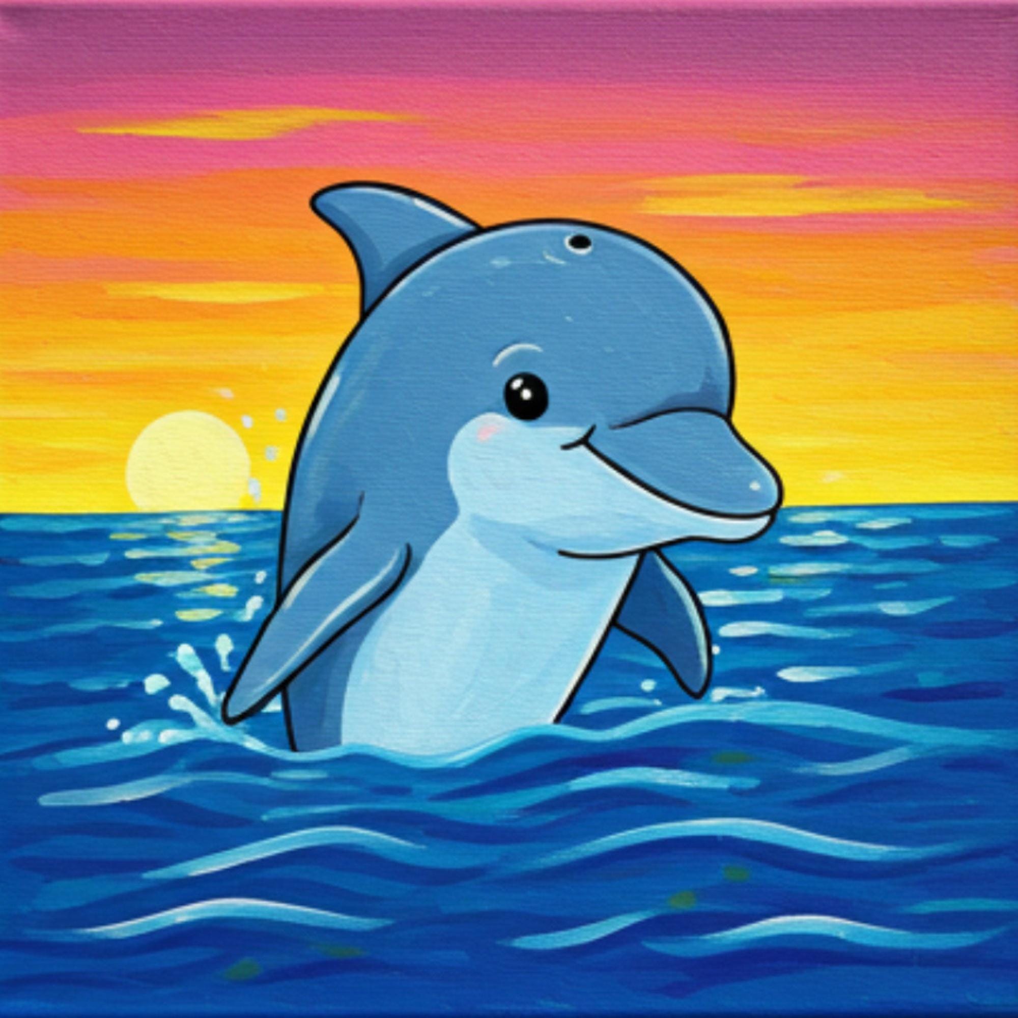 DIY Paint Party Kit Instant Download Cute Dolphin, Paint & Sip Party ...