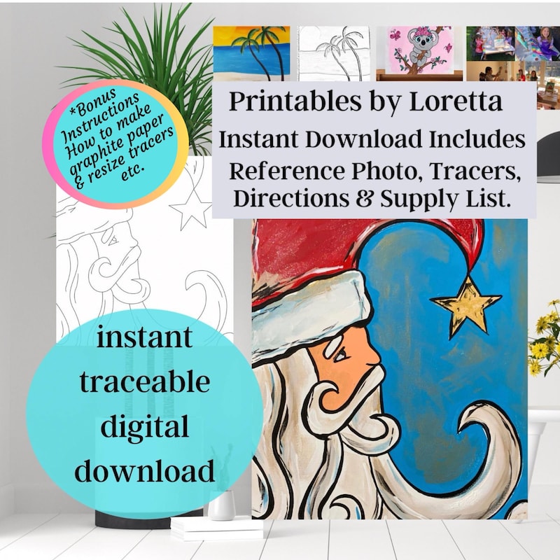 Traceable Santa - Etsy