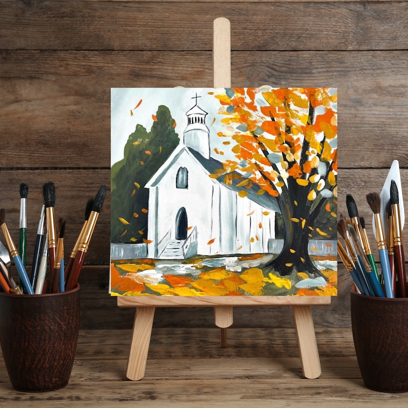 DIY Paint Party Kit Instant Download Autumn Church Paint and Sip Party ...