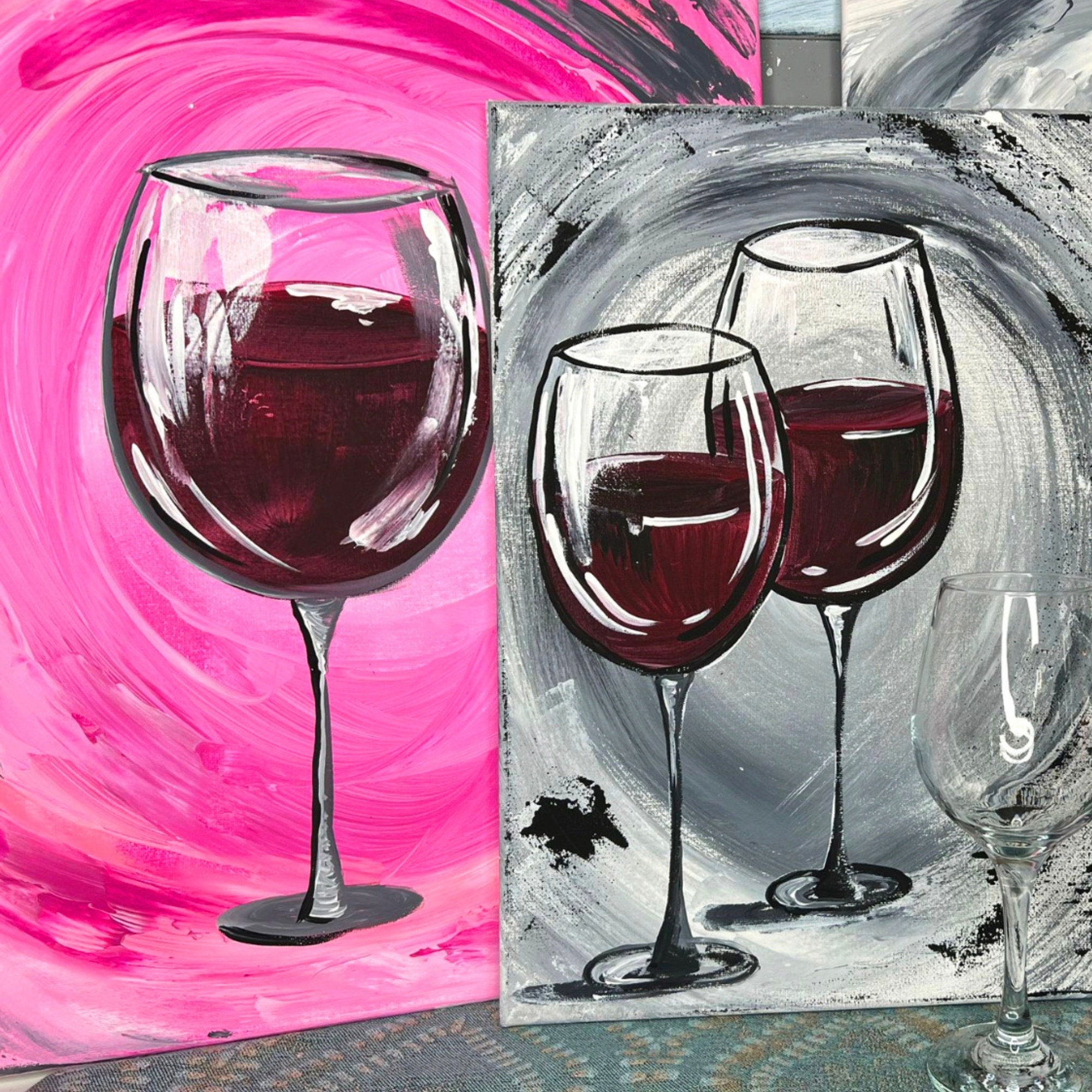 DIY Wine Paint Party Kit: Traceable Template & Instructions (digital ...
