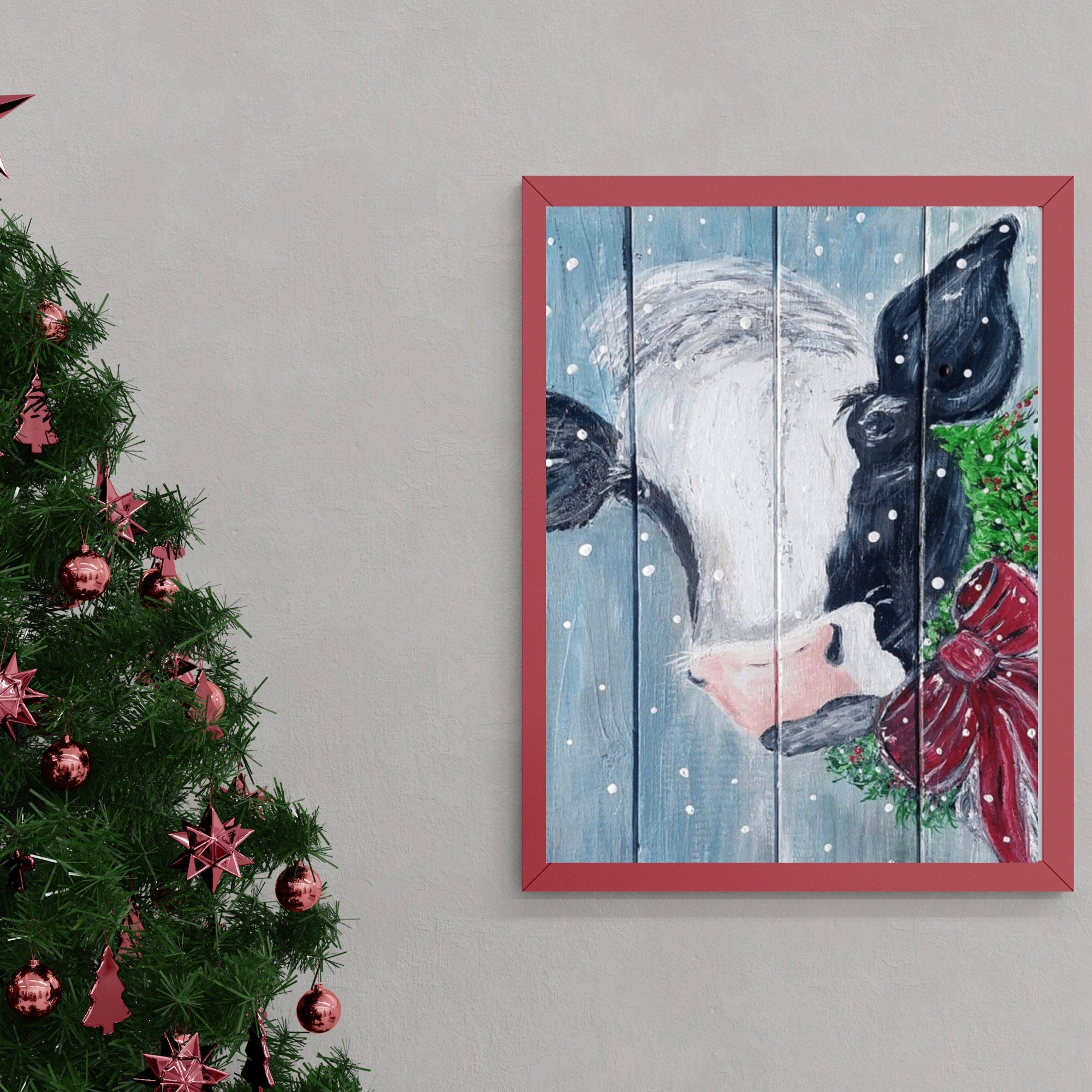 DIY Paint Party Kit Instant Download Farmhouse Christmas Cow Includes ...