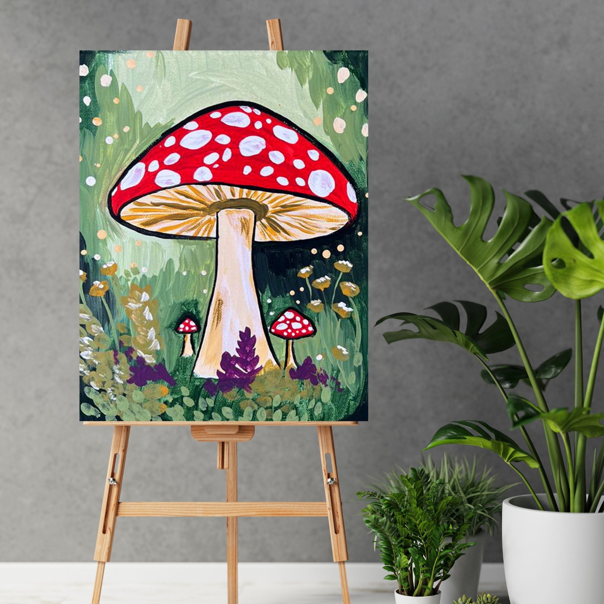 DIY Paint Party Kit Instant Download, Mushroom Toadstool , Reference ...