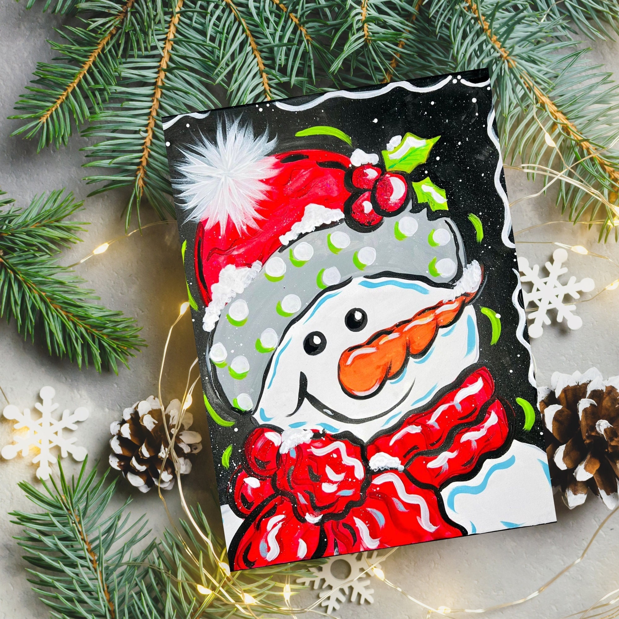 DIY Paint Party Kit Instant Download Happy Christmas Snowman Paint ...