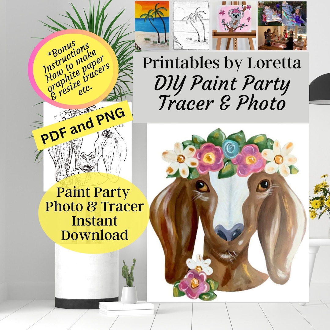 Farm Goat Paint Party Kit: Tracer & Photo (digital Download) - Etsy