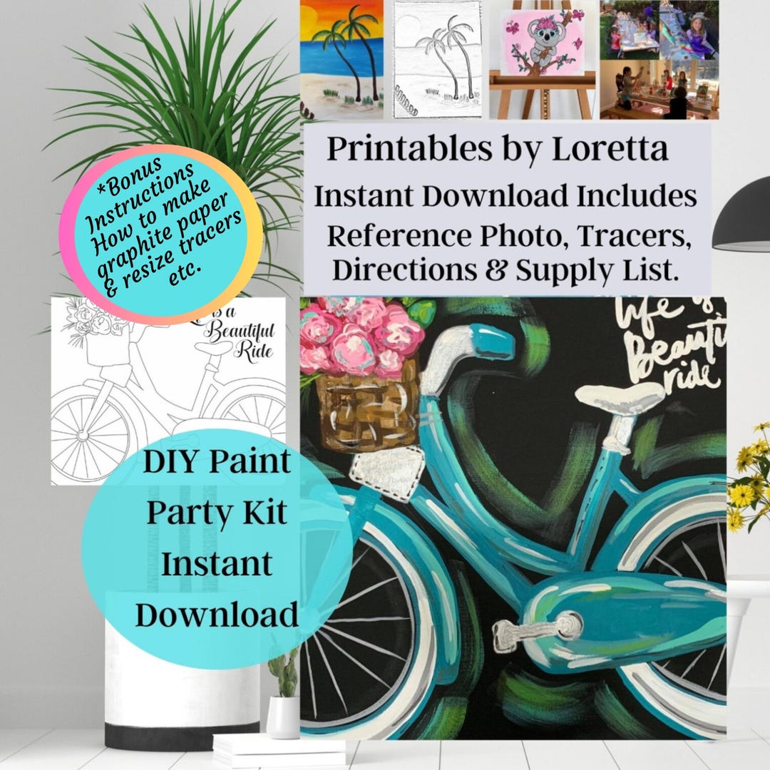 DIY Bike Paint Party Kit: Step-by-step Instructions (digital Download ...