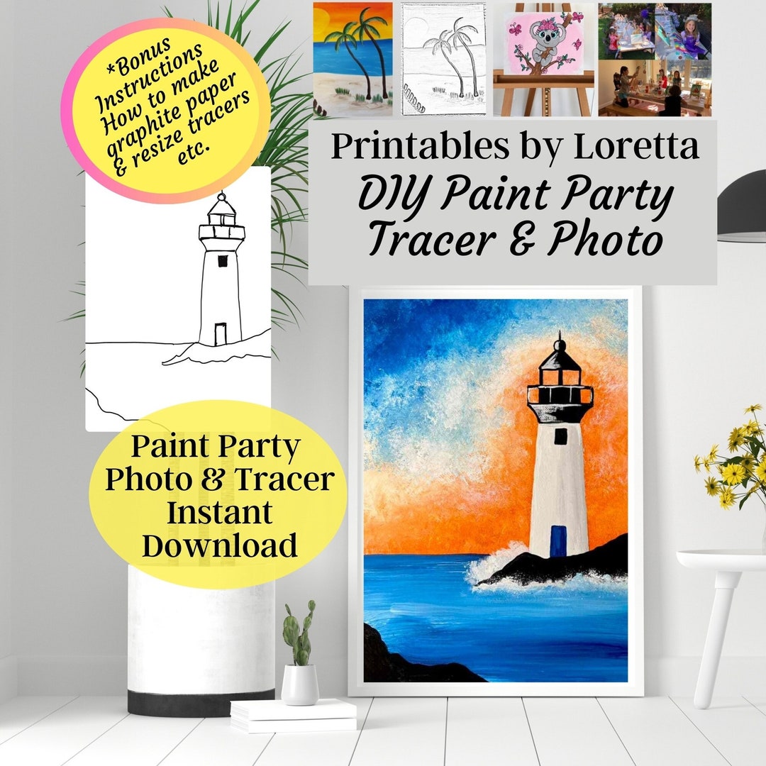 DIY Paint Party Kit Instant Download Lighthouse , Painting for Your ...