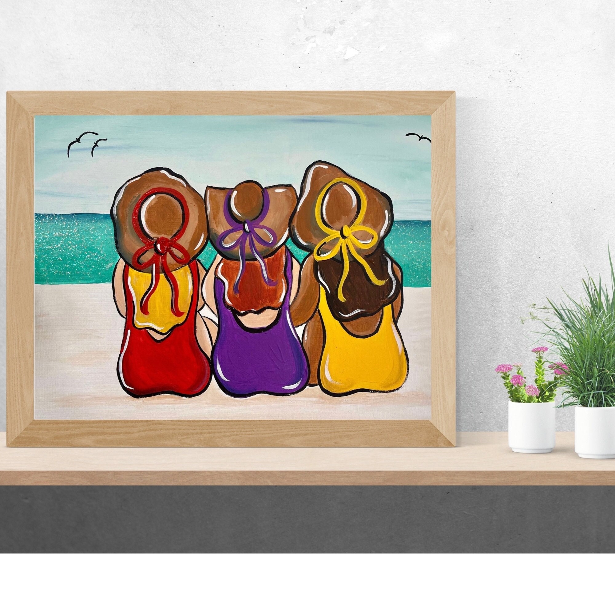 DIY Paint Party Kit: Girls Trip Beach Scene (digital Download) Photo ...
