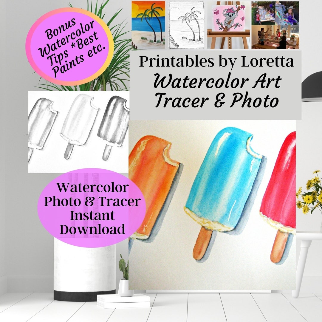 Watercolor Popsicles Tracer: DIY Art Reference Photo & Supply List ...