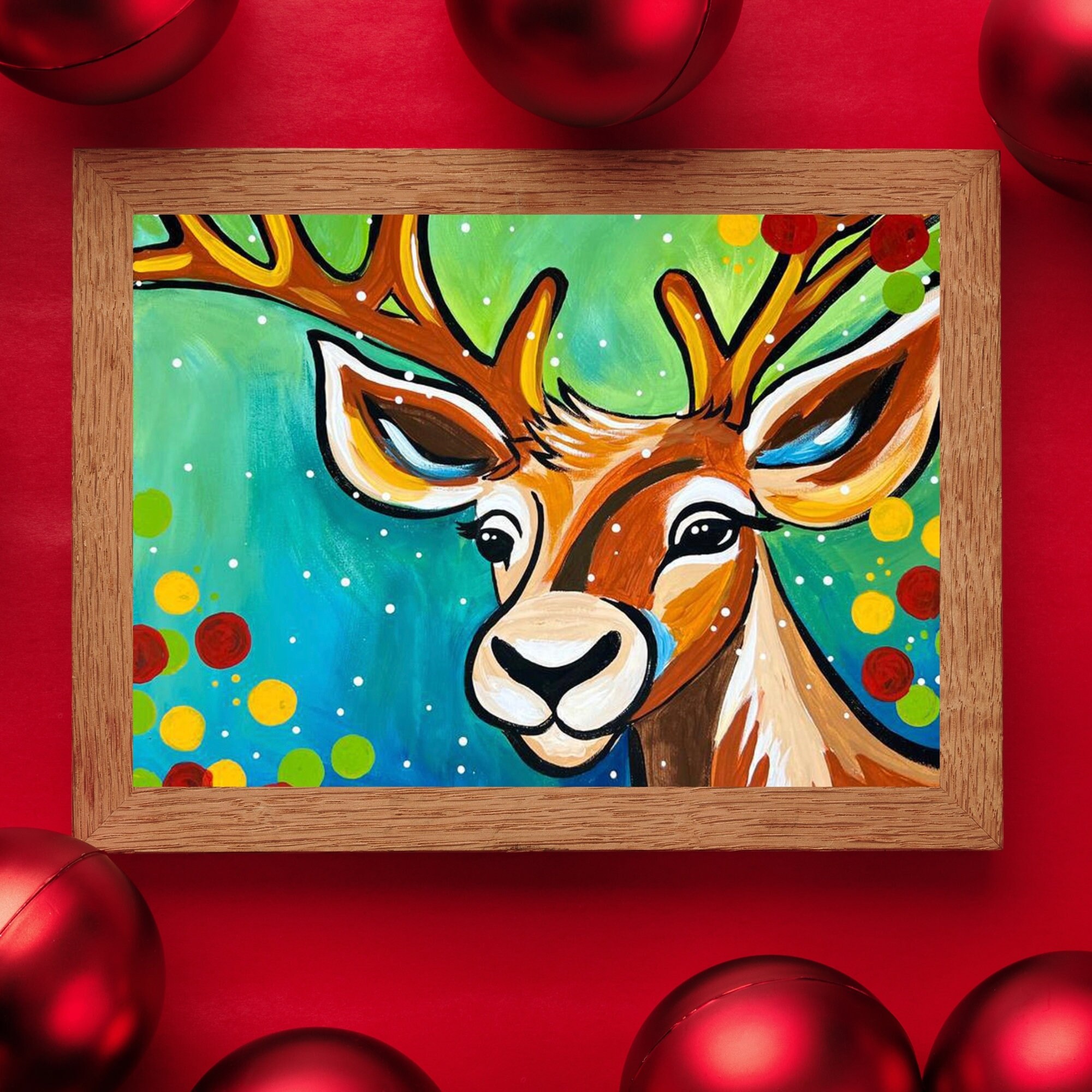 Christmas Reindeer DIY Paint Party Kit (digital Download) Photo, Tracer ...