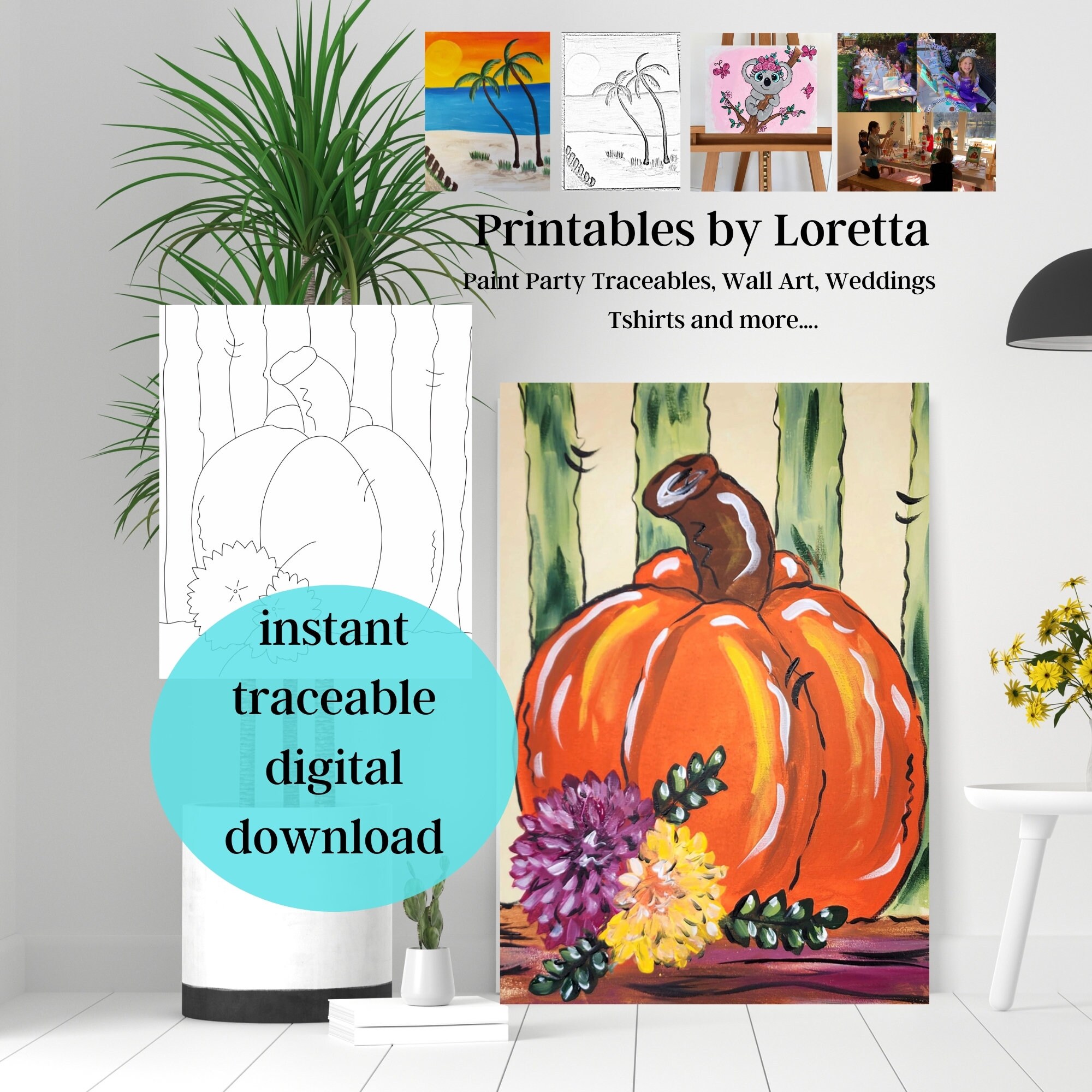 DIY Paint Party Kit Instant Download Fall Pumpkin Paint and Sip Party ...